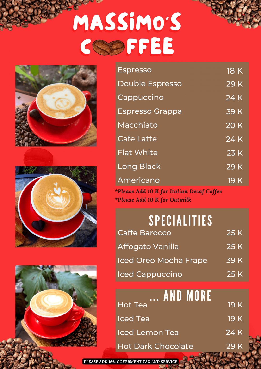Our Menu – Massimo Italian Restaurant Bali